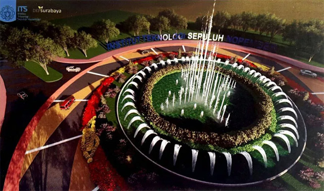 Peresmian Air Mancur Bundaran ITS, Jalan Ditutup Sementara – Suara Surabaya