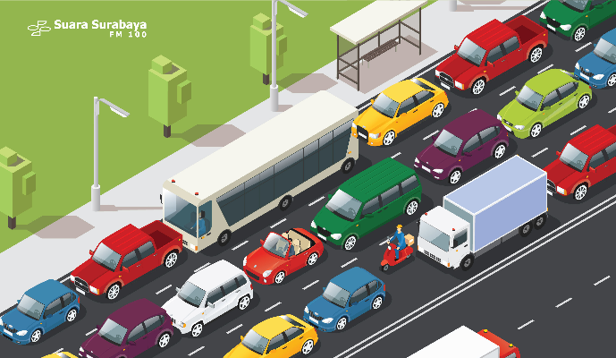 Gedangan Sidoarjo Arah Bundaran Aloha Macet – Suara Surabaya