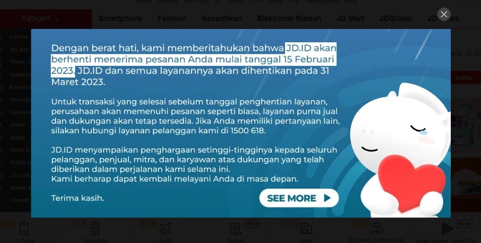 JD.ID Berhenti Beroperasional, JD.COM Lebih Fokus ke Bisnis - Suara Surabaya