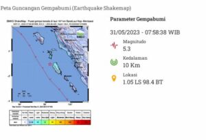 Gempa Magnitudo 5,3 Guncang Wilayah Kepulauan Mentawai