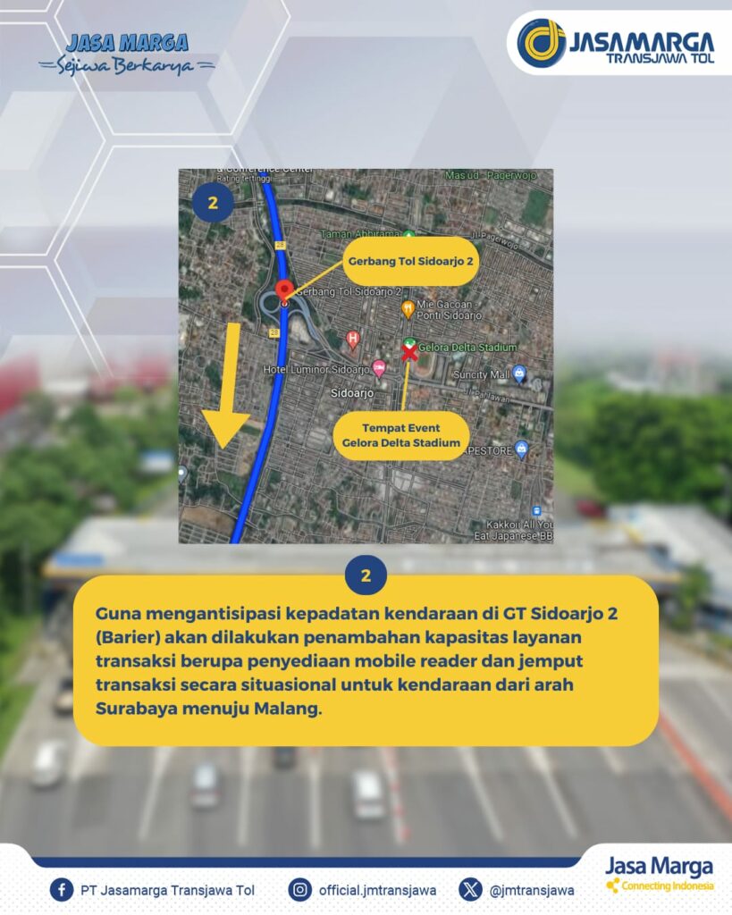 Jasa Marga Alihkan Arus GT Sidoarjo 1 ke GT Waru, Antisipasi Macet Imbas Jalan Sehat di Gelora ...