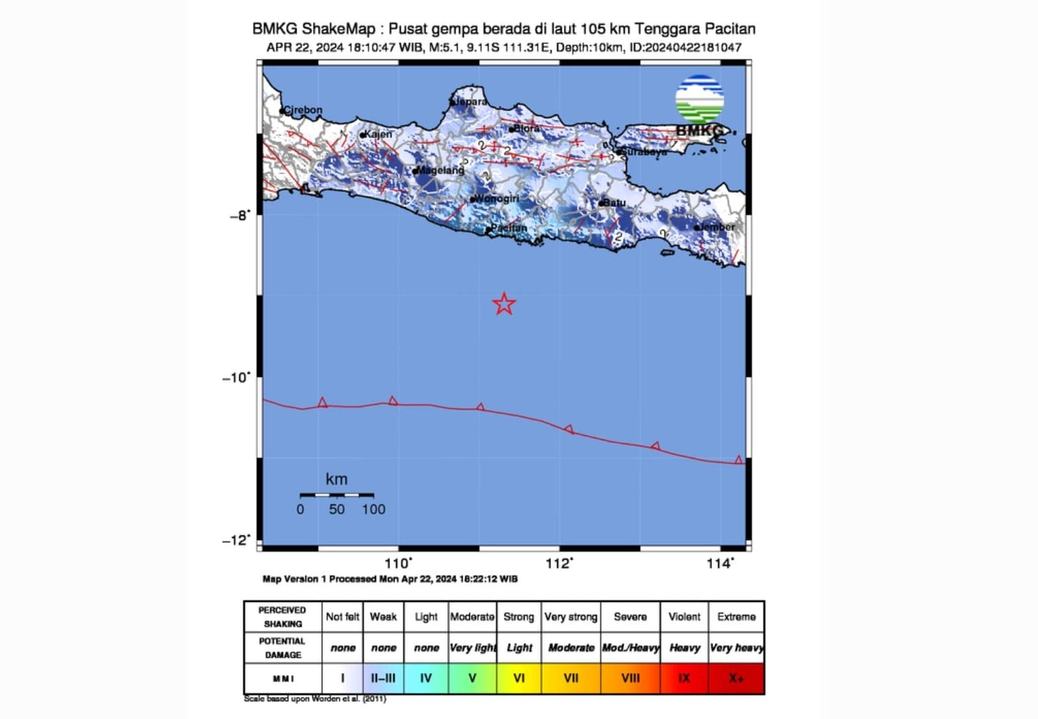 Gempa Magnitudo 5,1 Guncang Pacitan, Tidak Berpotensi Tsunami - Suara ... Gempa Magnitudo 5,1 Guncang Pacitan, Tidak Berpotensi Tsunami - Suara ...