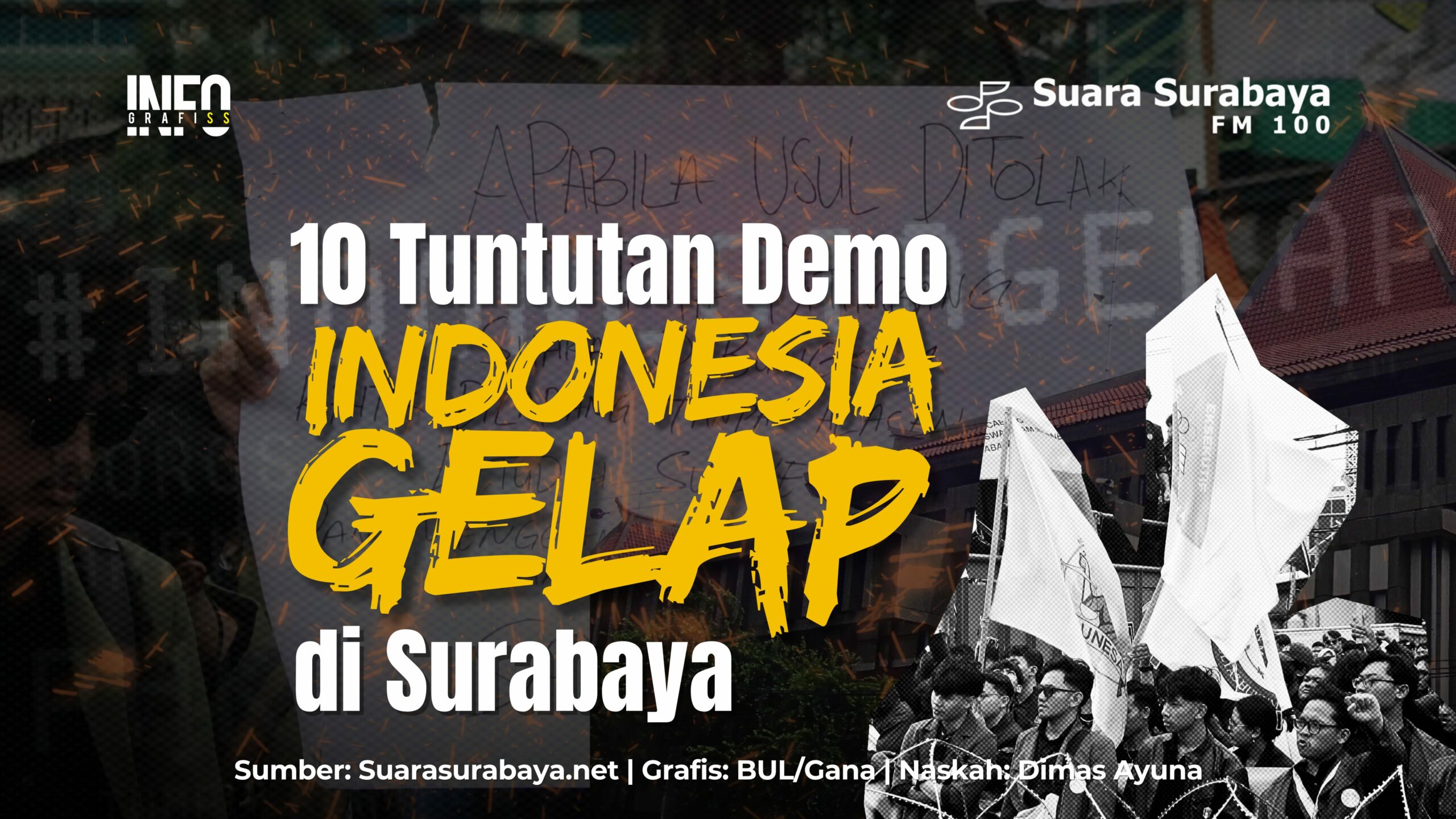 10 Tuntutan Demo Indonesia Gelap di Surabaya