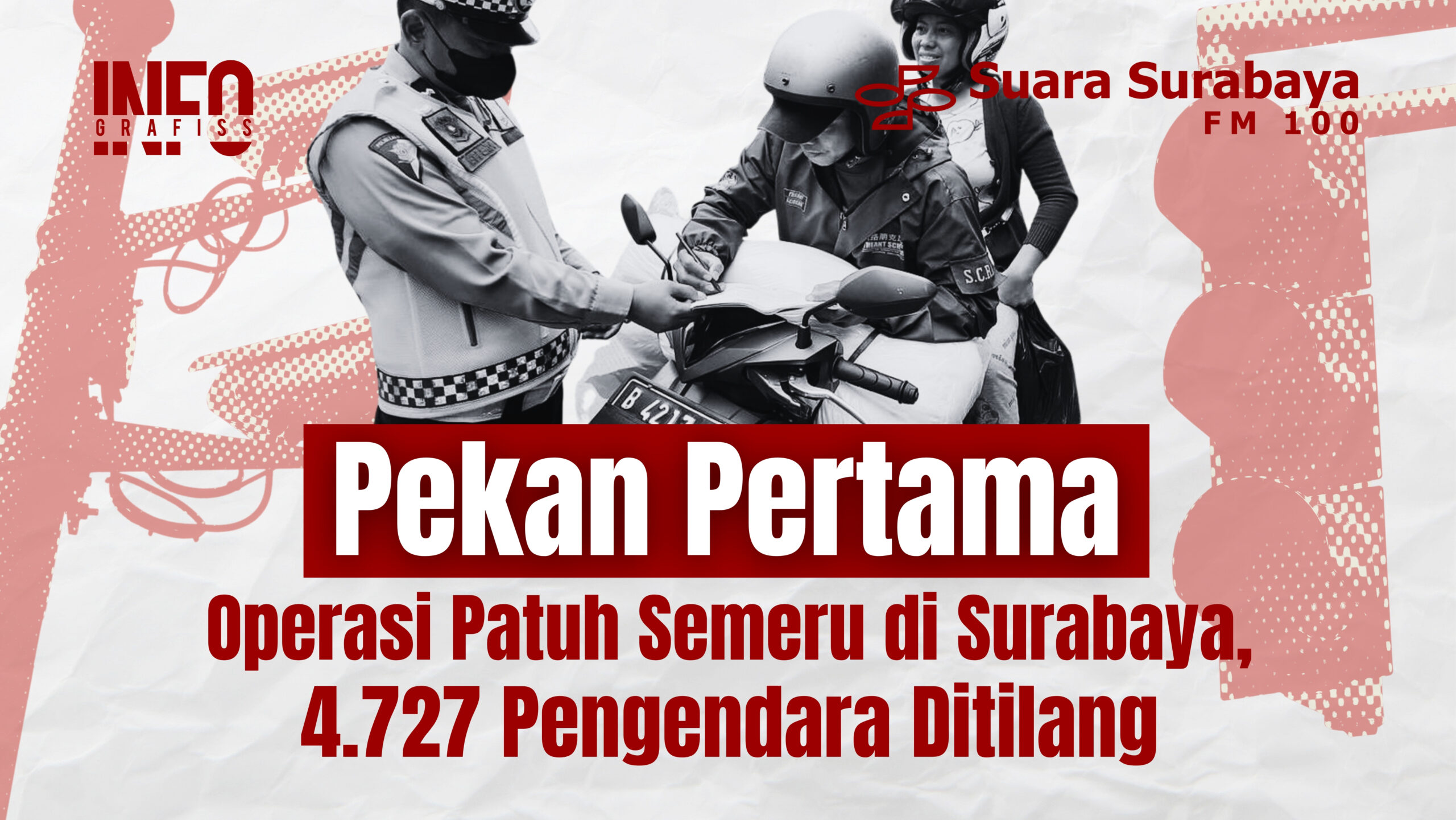 Pekan Pertama Operasi Patuh Semeru di Surabaya, 4.727 Pengendara Ditilang