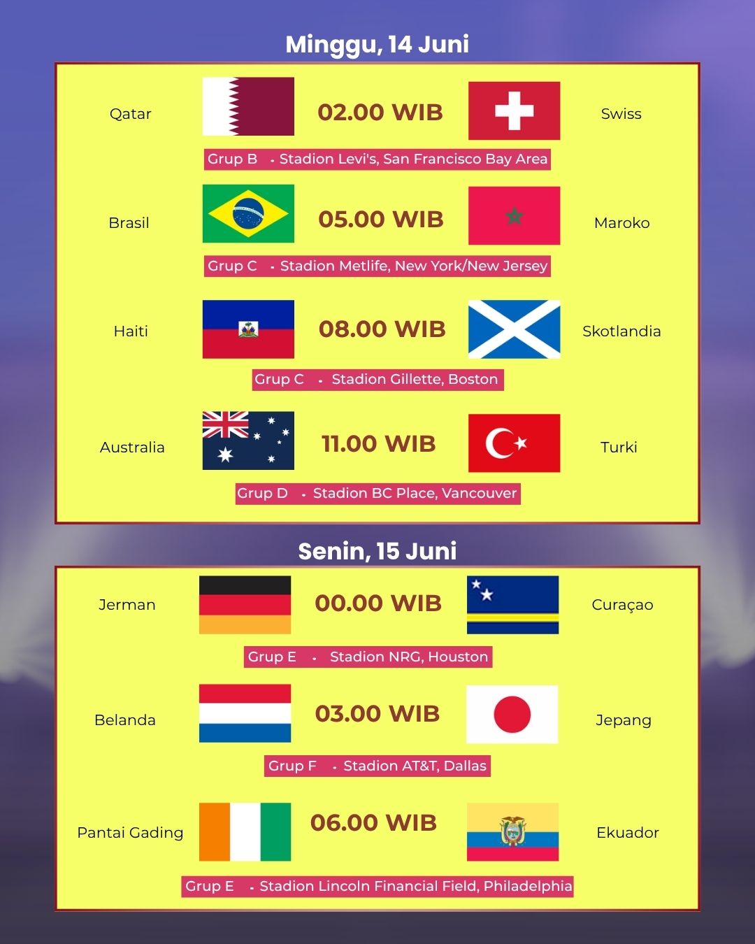 Jadwal Lengkap Pesta Bola 2026